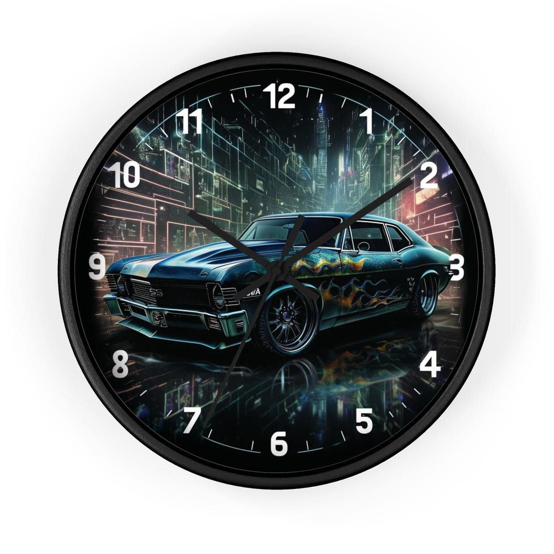 Clock Retro Muscle Car Wall Clock Vintage Automotive Decor, Gearhead ...