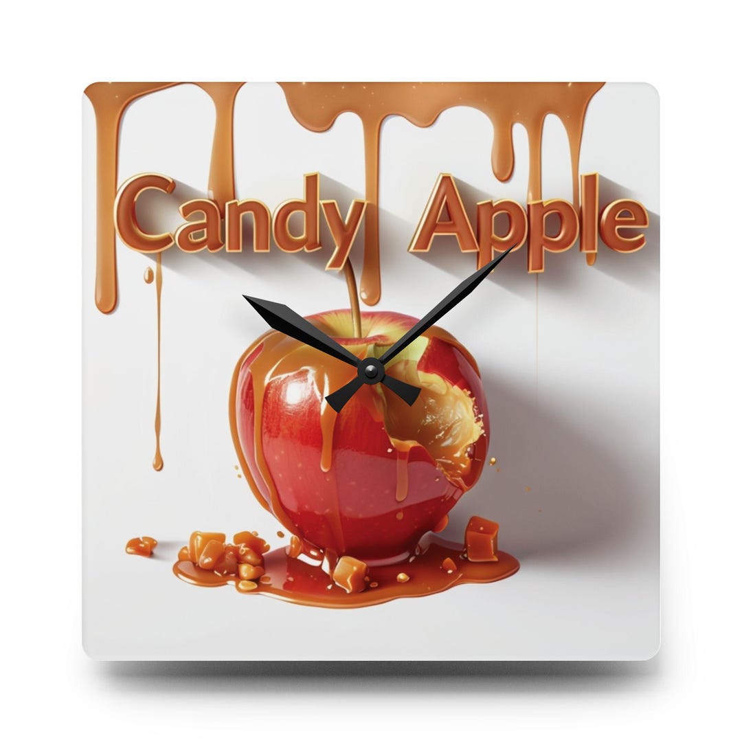 Clock, Wall Clock, Candy Apple Acrylic Wall Clock, Fun Kitchen Decor ...