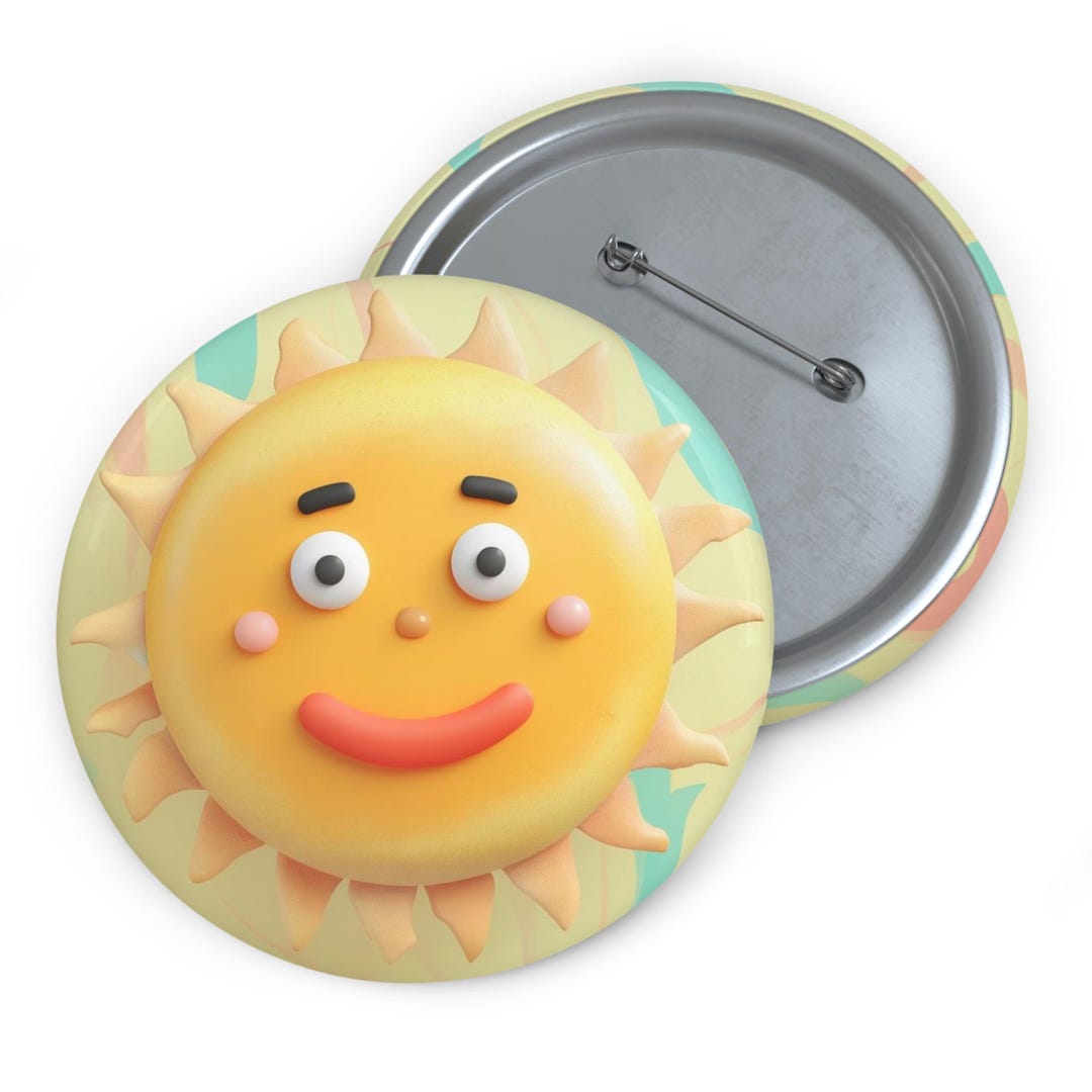 Pins Custom Smiley Face Pin Buttons, Cute Accessories, Fun Gifts ...