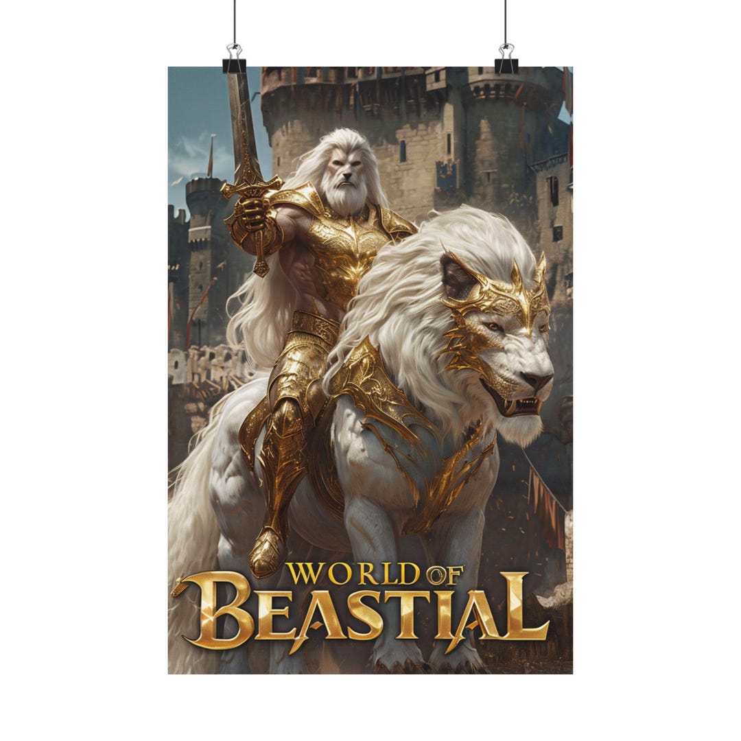 Hero Beast Warrior Matte Poster, Fantasy Art Print - Etsy
