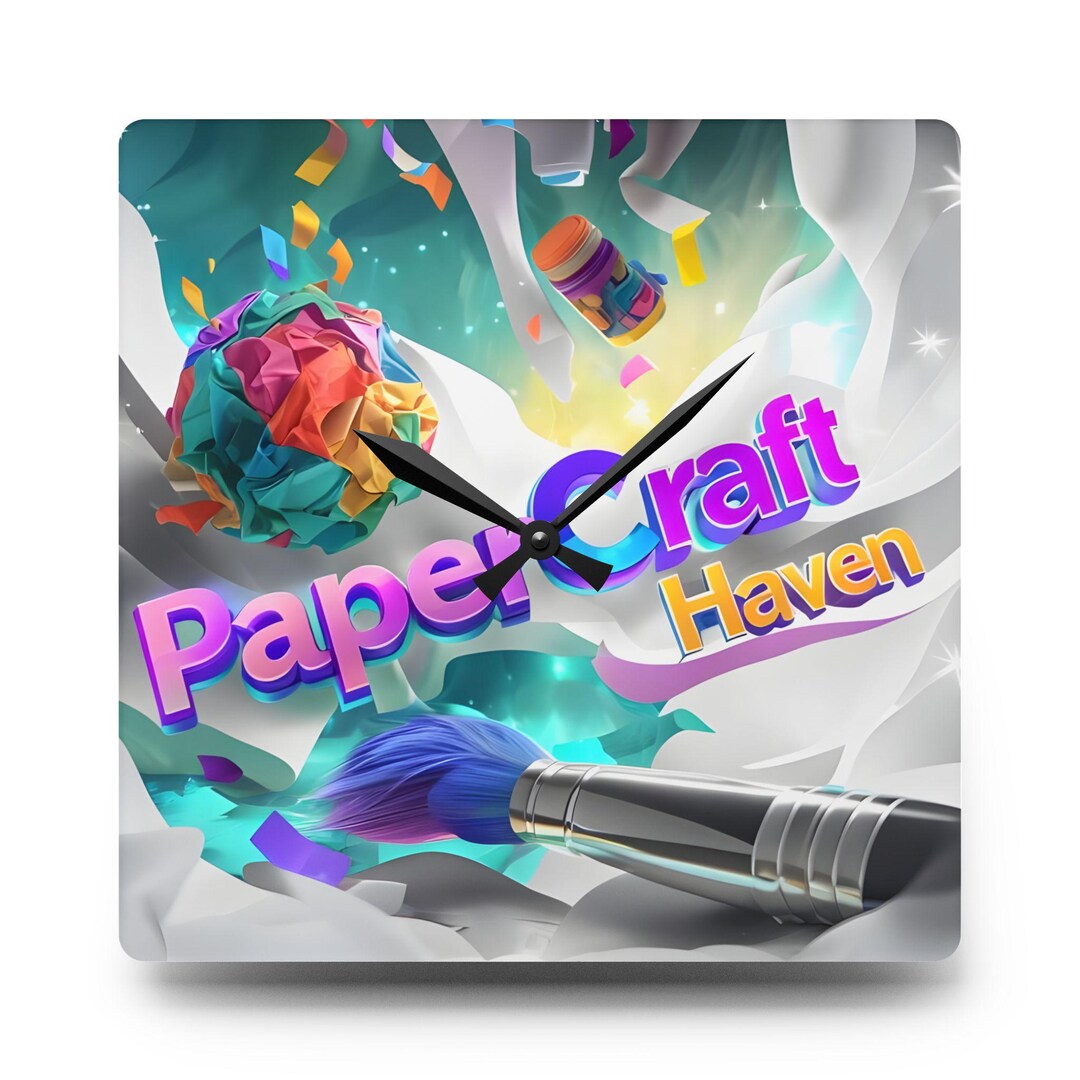 Clock, Wall Clock Colorful Acrylic Wall Clock for Craft Lovers ...