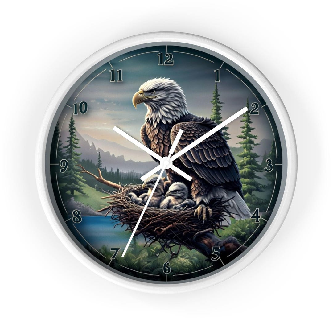 Clock Wall Clock Eagle Wall Clock, Nature Decor, Wildlife Lover Gift ...