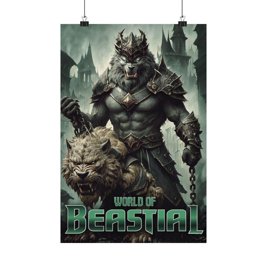 Werewolf Warrior Matte Poster | Medieval Fantasy Art - Etsy