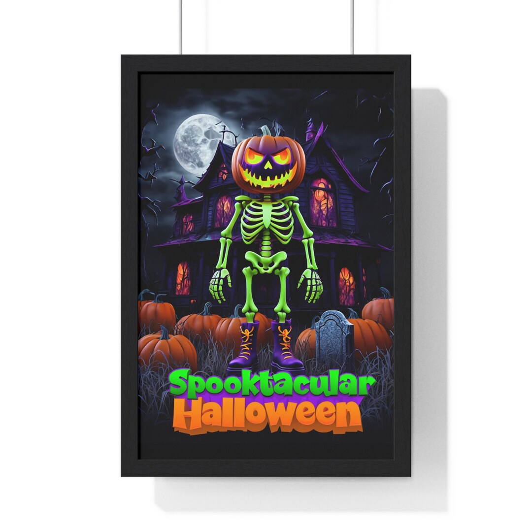 Poster Halloween Framed Poster, Spooktacular Decor, Wall Art, Halloween ...