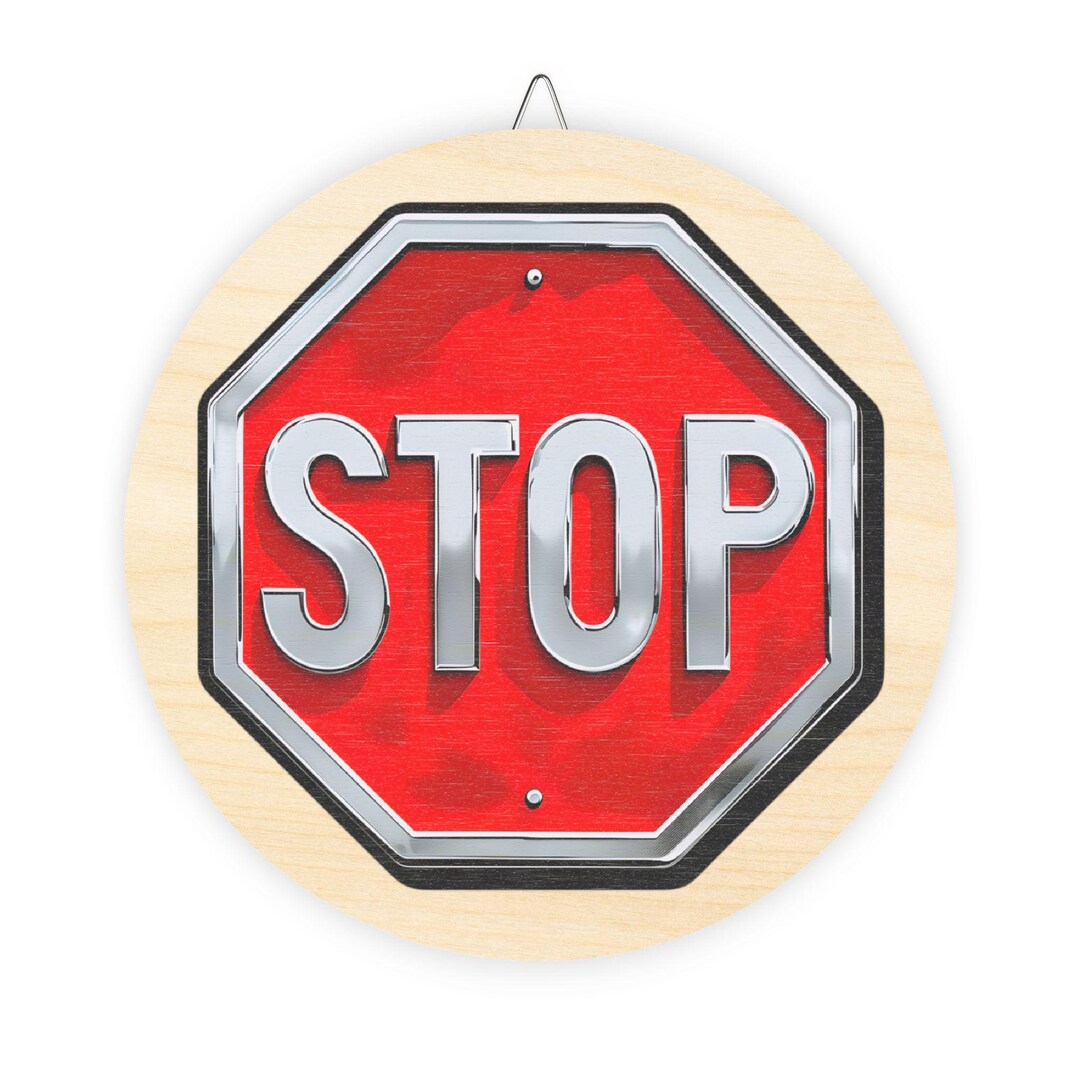 Sign Vintage Style Stop Sign Wood Art, Rustic Home Decor, Door Wall ...