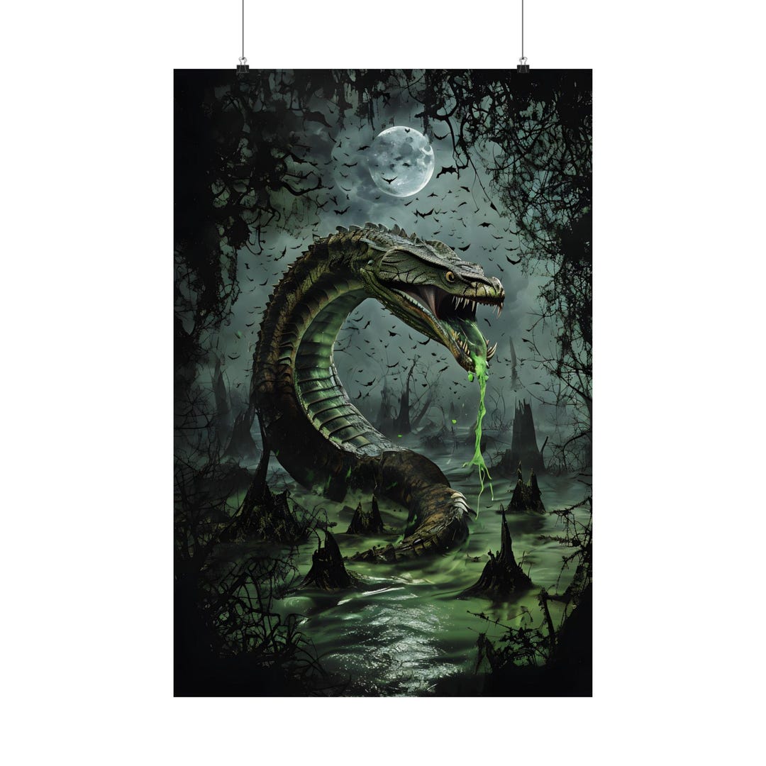 Poster Serpent Poster Swamp Serpent Poster Vertical Poster Gift Gamer's ...