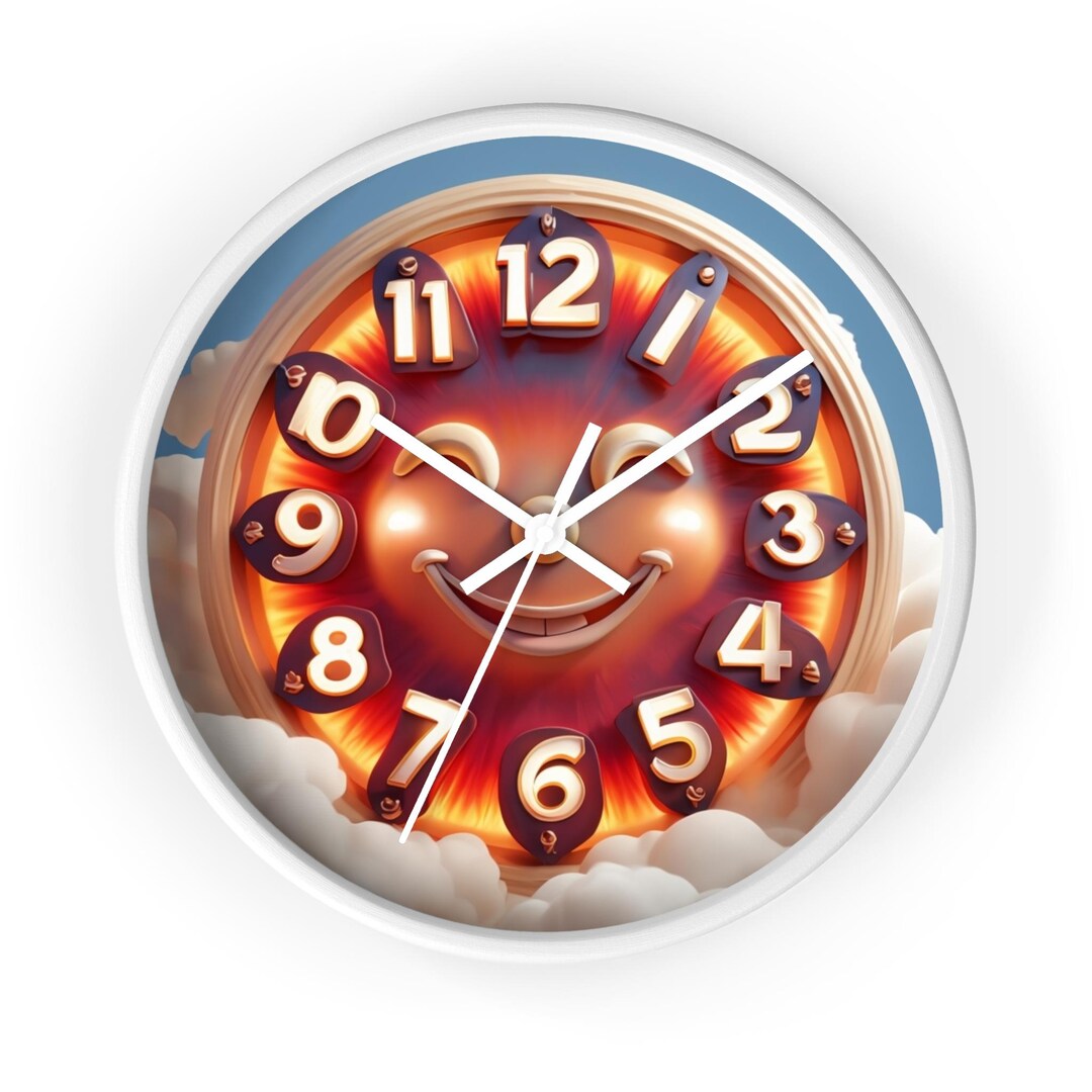 Cheerful Wall Clock, Sunny Vibe, Playful Art (10"x10") - Etsy