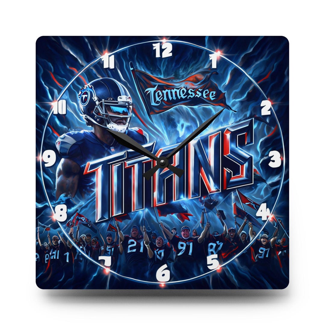 Home Decor Wall Clock Tennessee Titans Acrylic Spirit Fan Clock, Sports ...