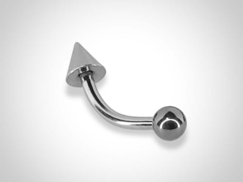 Titanium Vertical Labret Lip Piercing Jewelry 14g 16g Curved Barbell ...