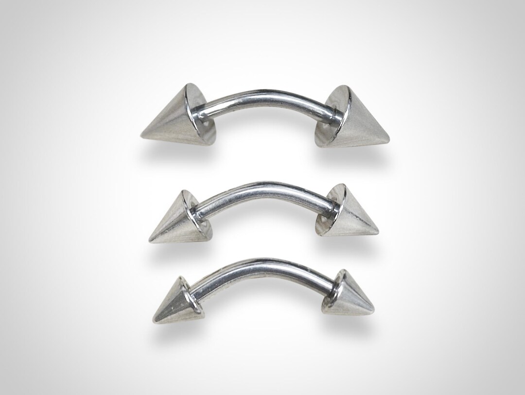 Titanium Spike Eyebrow Barbell: 16ga-14ga Body Piercing - Etsy