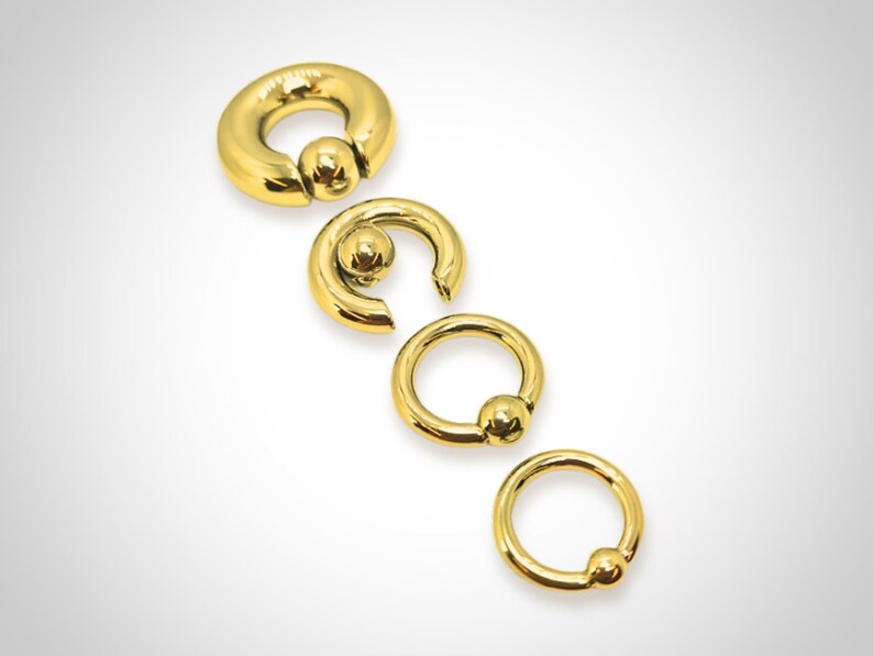 Titanium Gold Prince Albert Ring: Captive Bead Hoop (2G to 00G) - Etsy ...