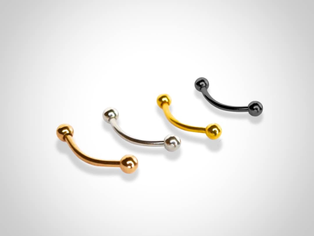 Titanium Vertical Labret Curved Barbell Lip Piercing Jewelry 16G 14G ...