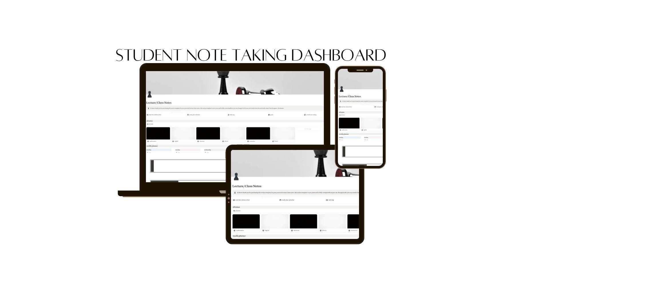 2025 Student Note Taking Notion Template, All in One Notion Dashboard ...