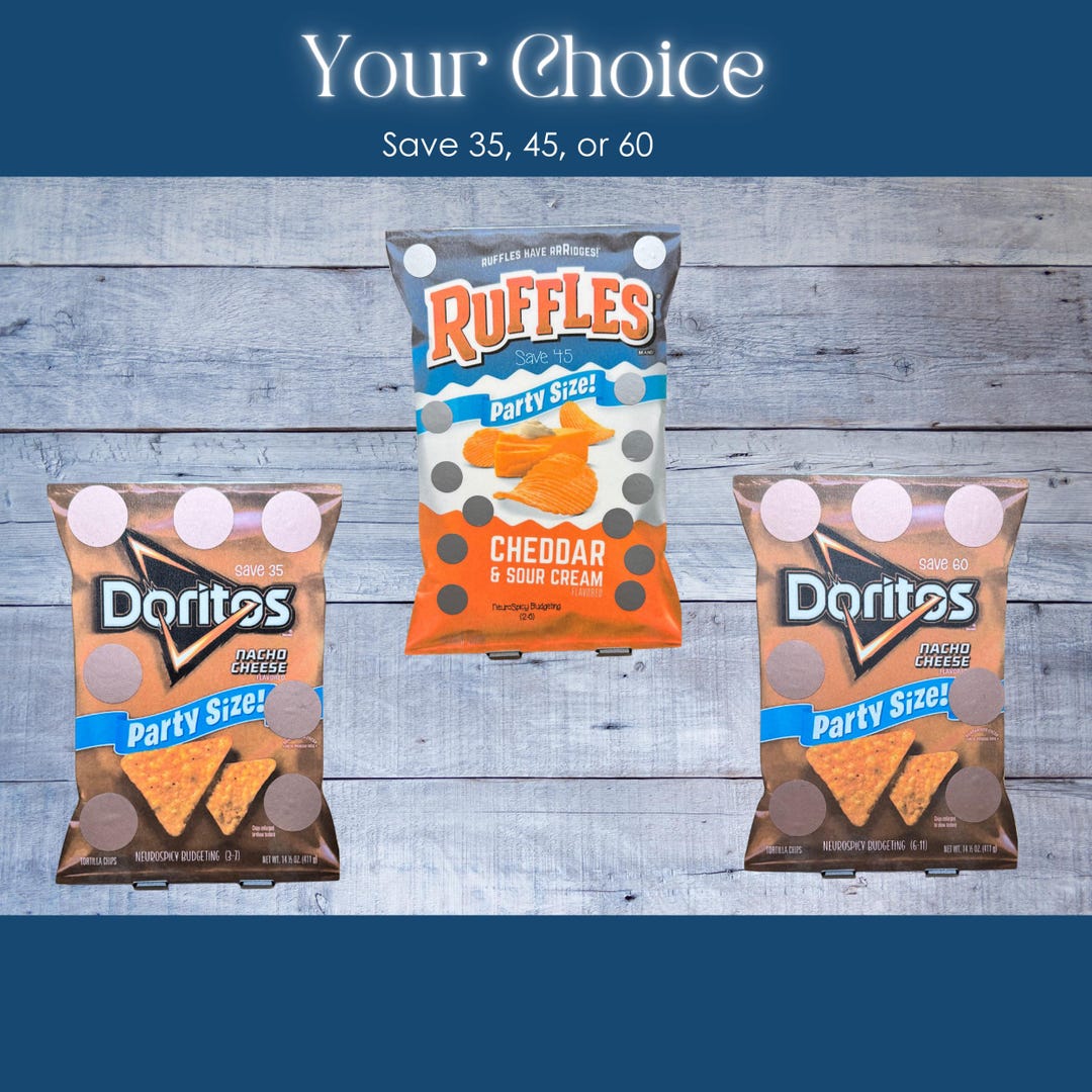 Ruffles and Doritos Savings Challenge | Snack-themed Cash Stuffing ...