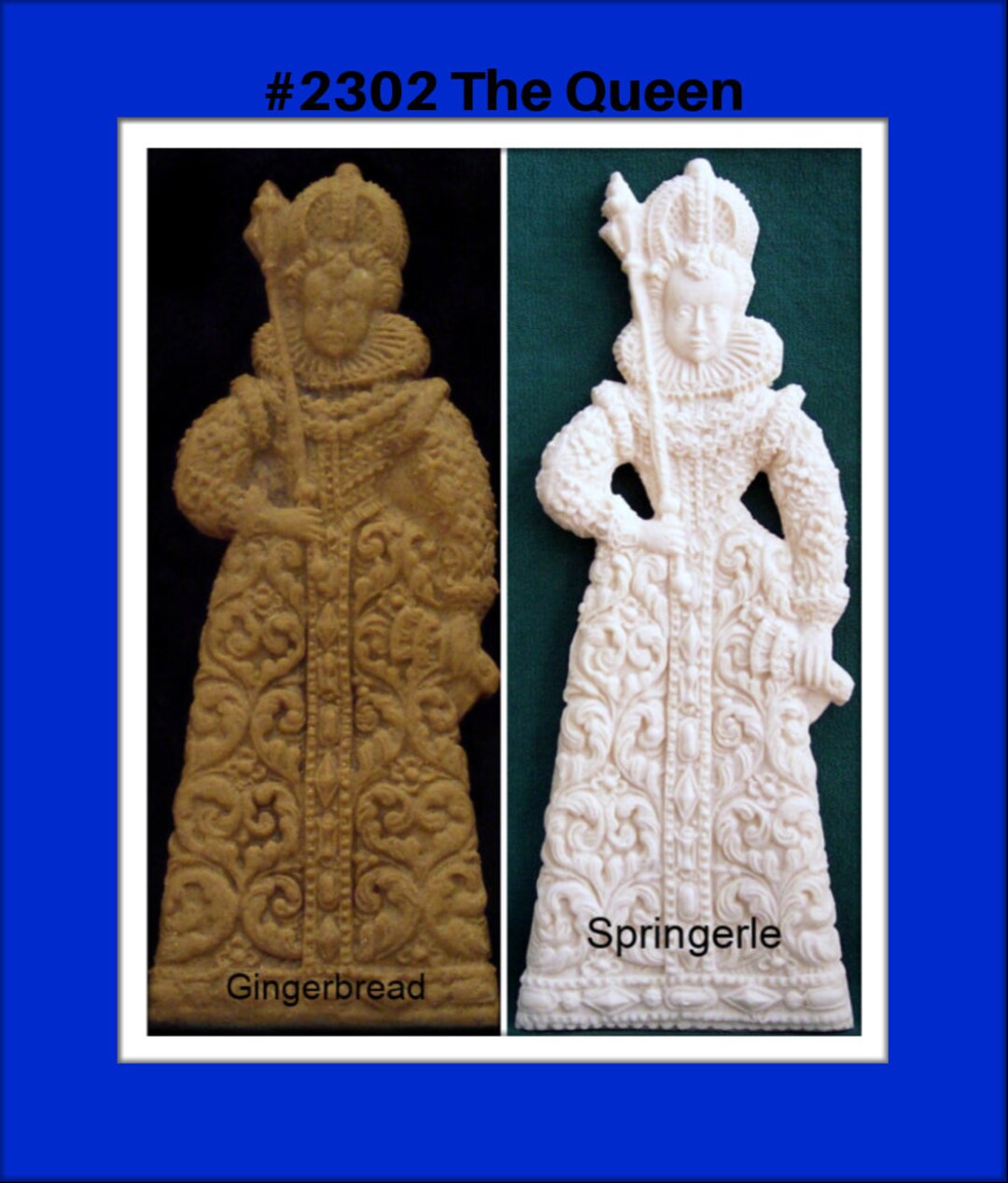 2302 the Queen Mold - Springerle Mold - Gingerbread Mold - Cookie Mold ...