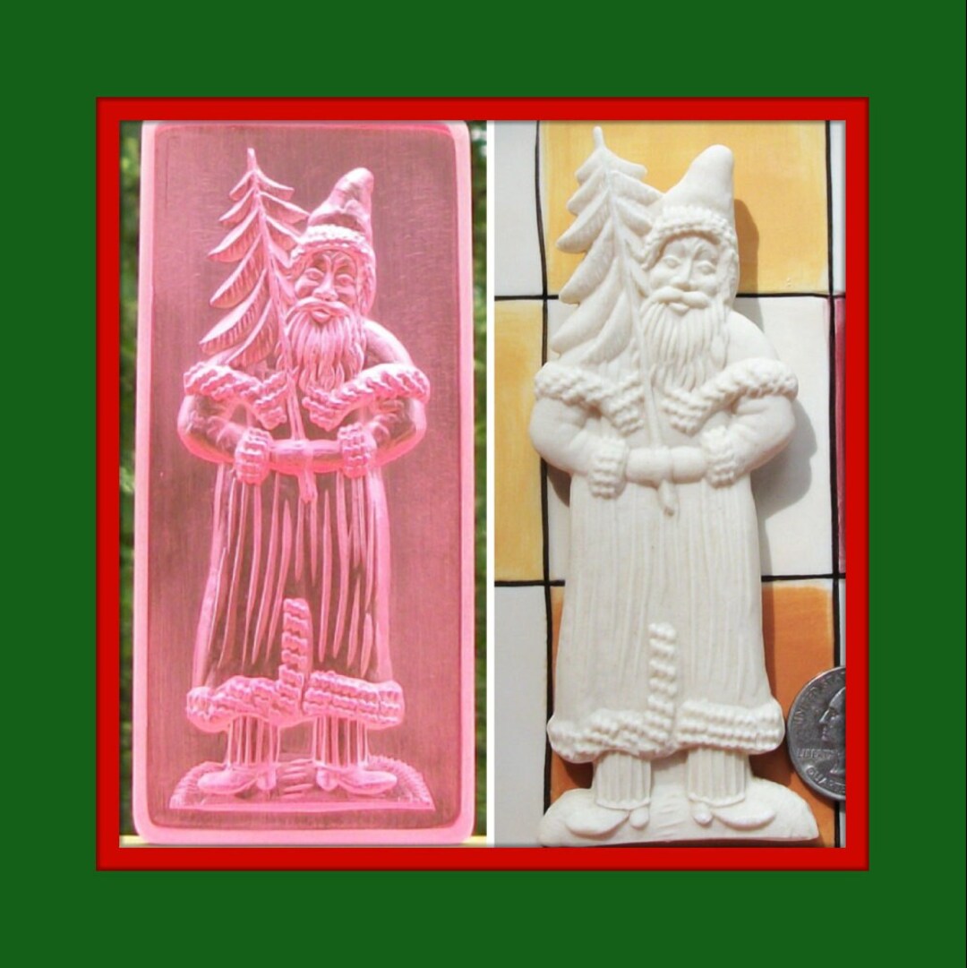2232 Clear Tinted Zirndorf Santa Mold - Springerle Mold - Marzipan Mold ...