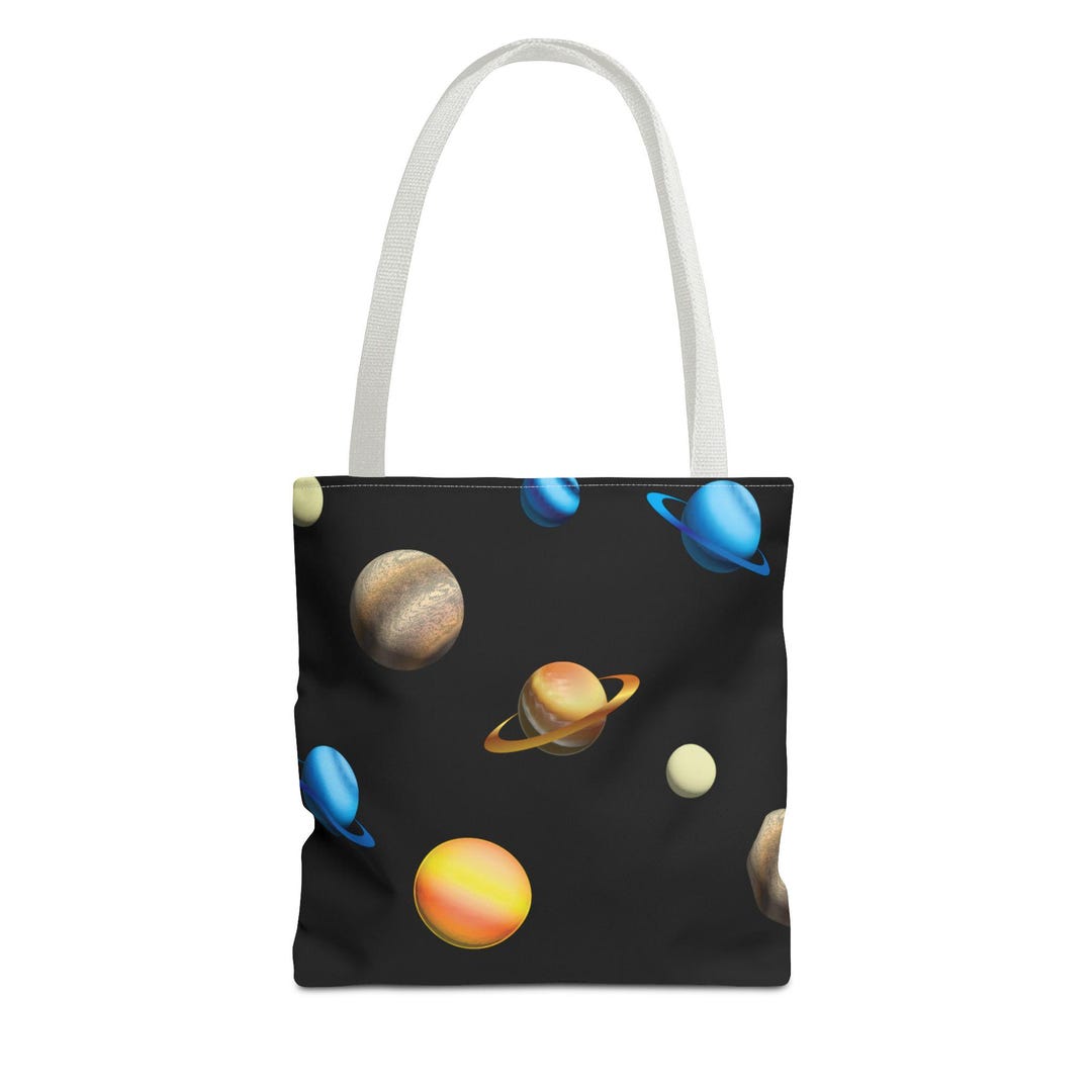 Retro Space Tote Bag, Planets Design, Galaxy Lover Gift, Cosmic Print ...