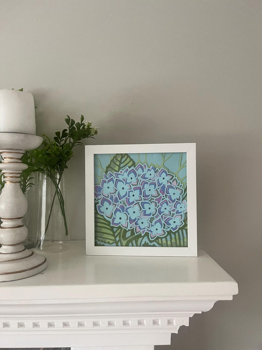 Hydrangea Shadow Box - Etsy
