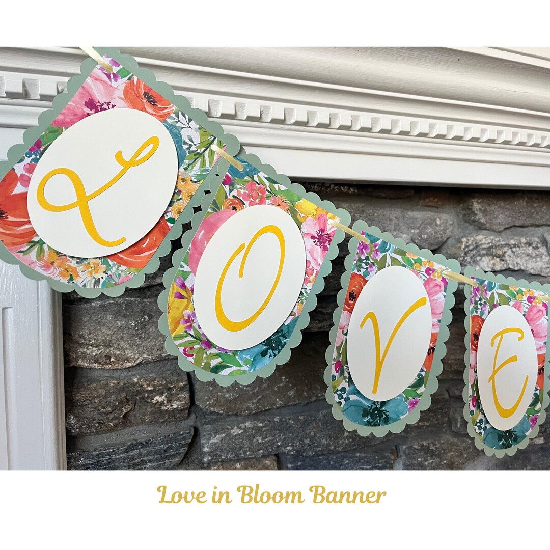 Love in Bloom - Bridal Shower Banner - Wedding Shower Banner or Baby in ...