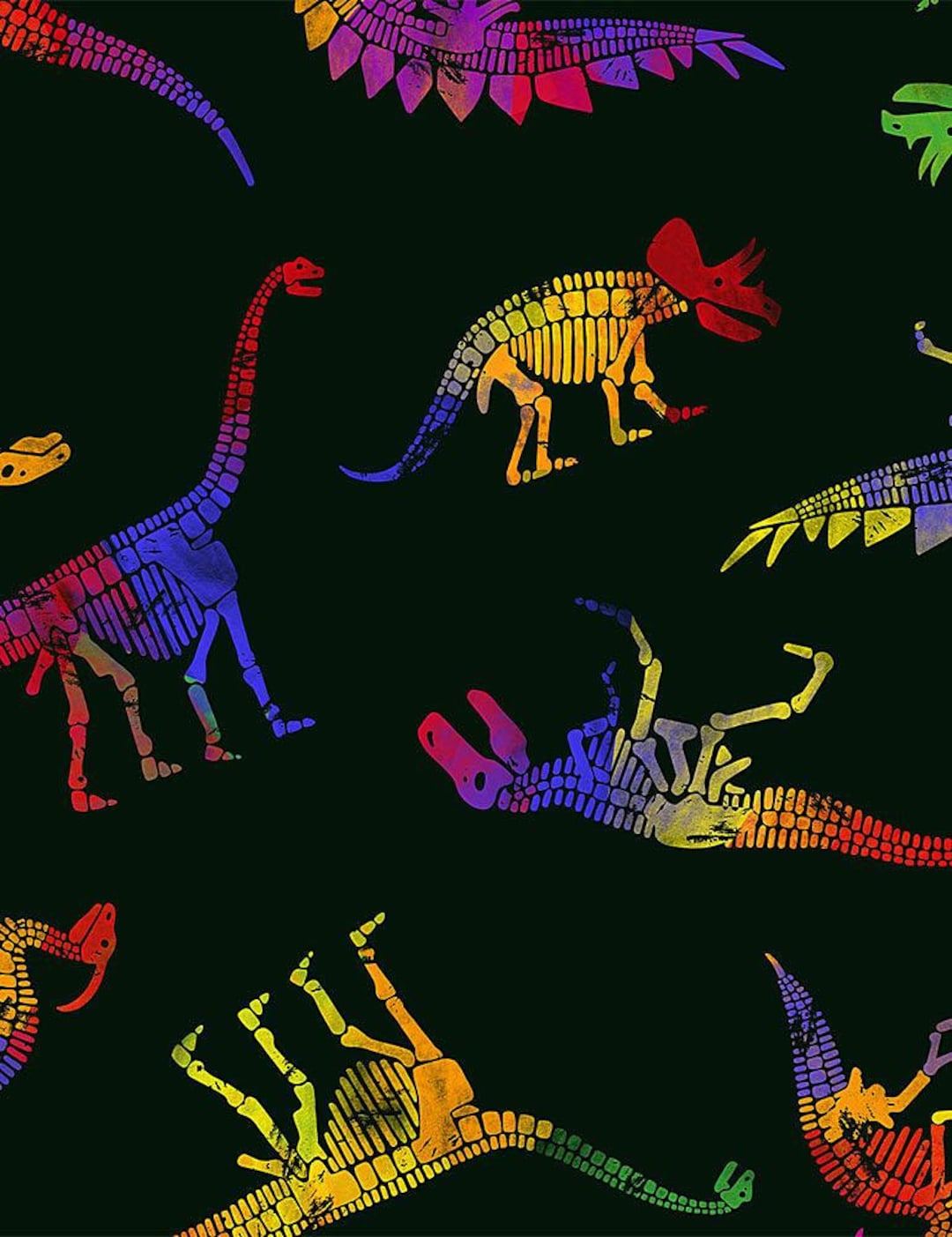 Dinosaurs Multi Colored C8329 by Timeless Treasures Fabrics Priced/sold ...