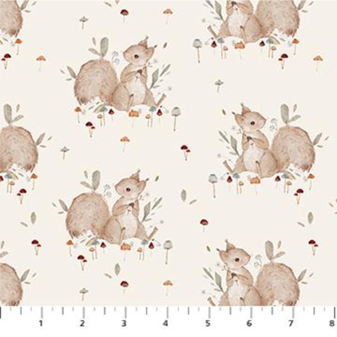 Charmwood by Bernadette Urbanovics for Figo Fabrics 90981-12 (squirrels ...