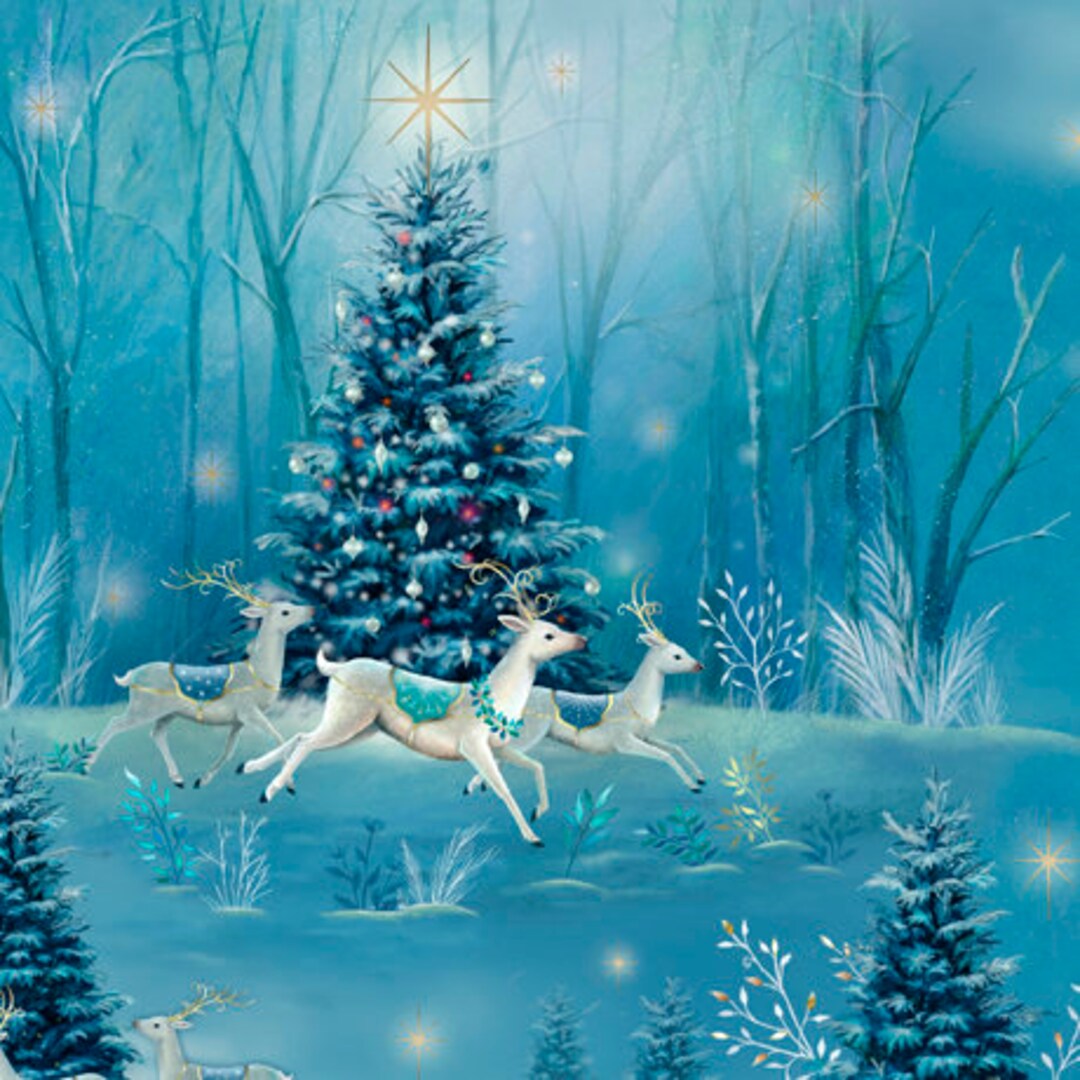 Winter Wishes Winter Scenic Deer Forest Christmas 28854B - Etsy