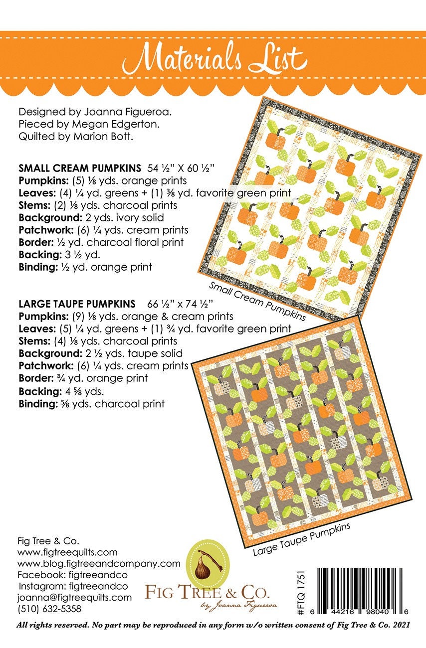 Pumpkin Farm by Joanna Figueroa for Fig Tree & Company (paper Pattern ...