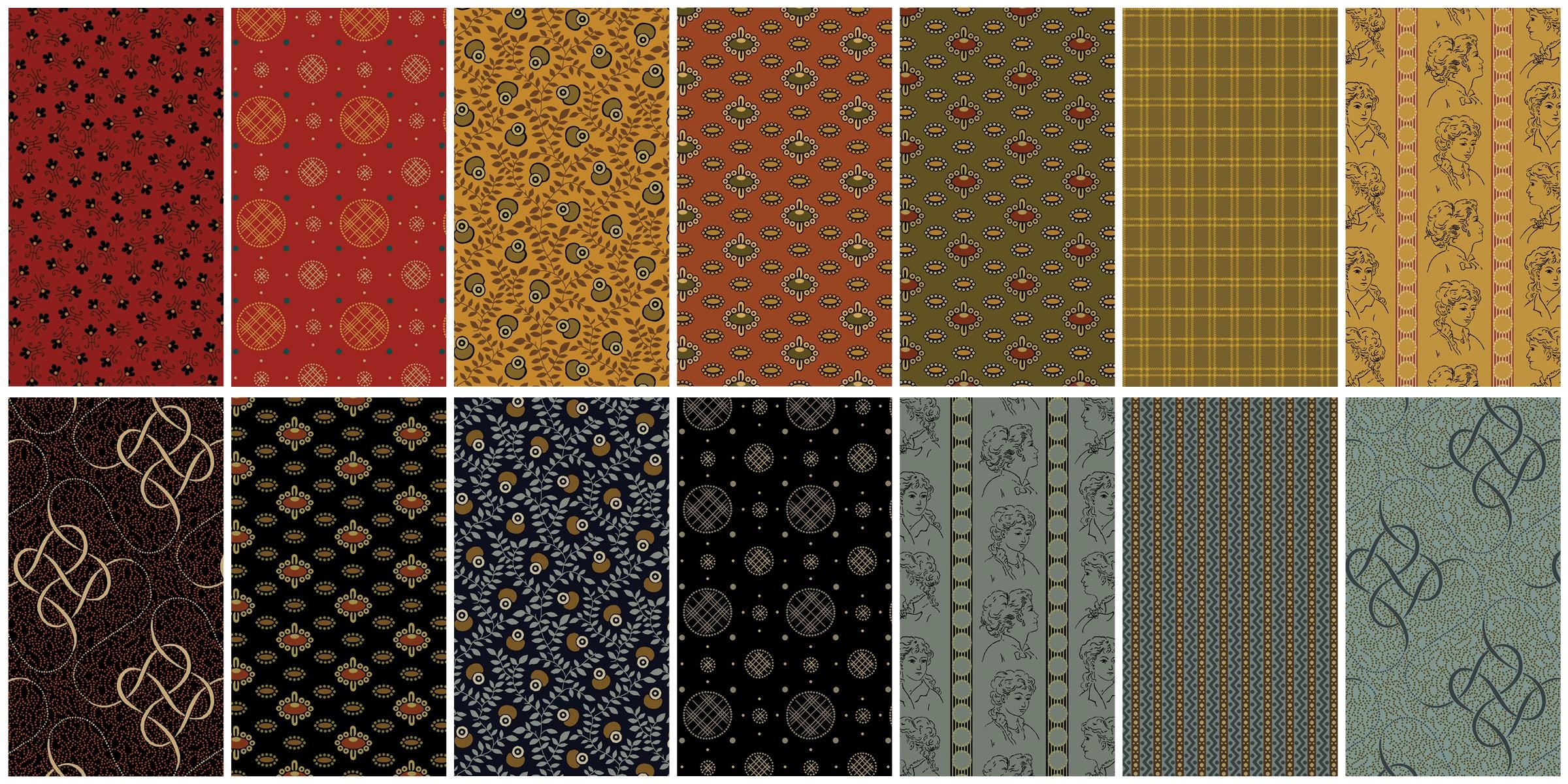 Jamestown Precut Fat Quarter Bundle by Jo Morton for Andover - Etsy
