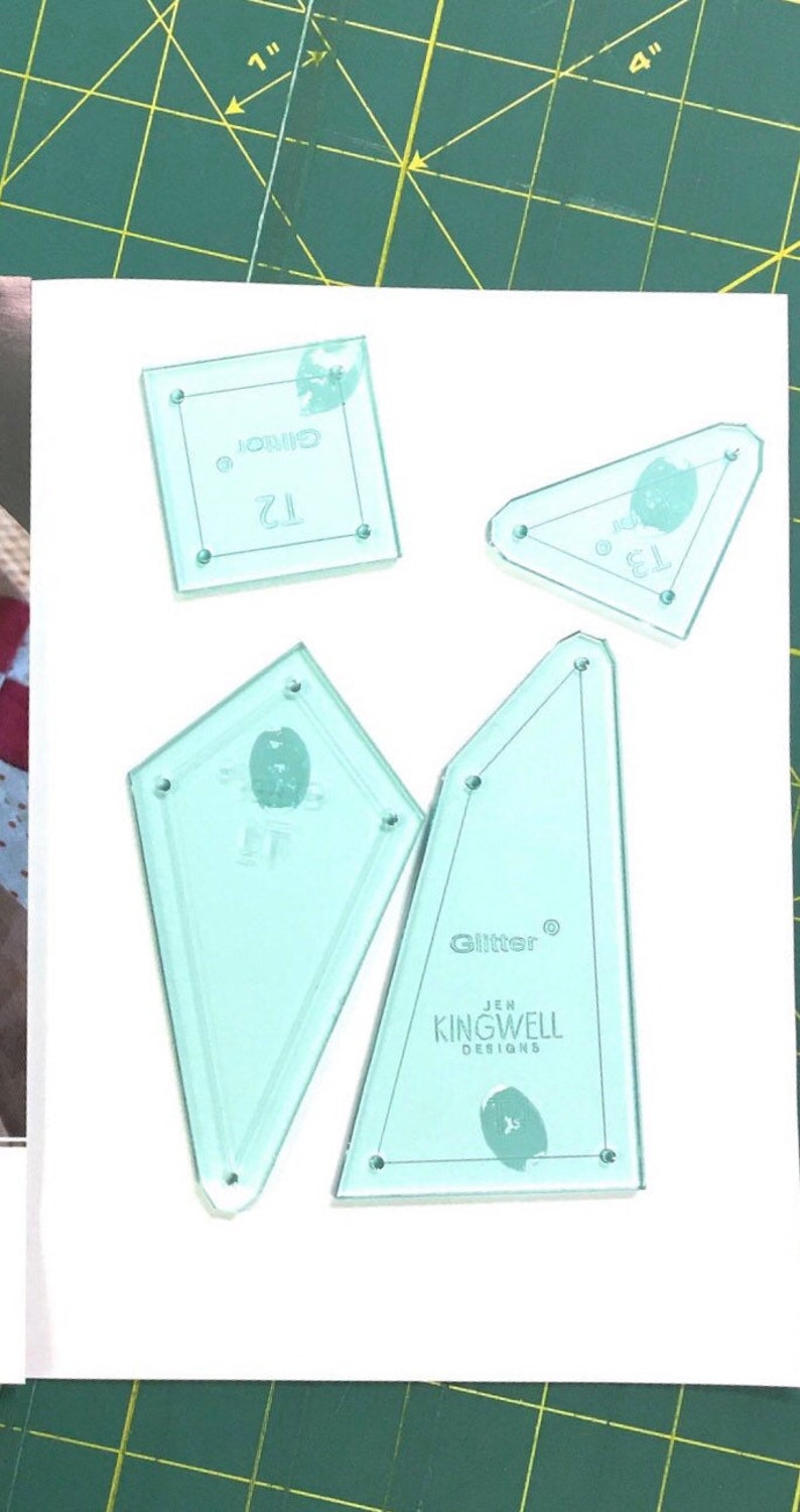 Glitter Acrylic Template Set by Jen Kingwell Quilt Lovely | Etsy