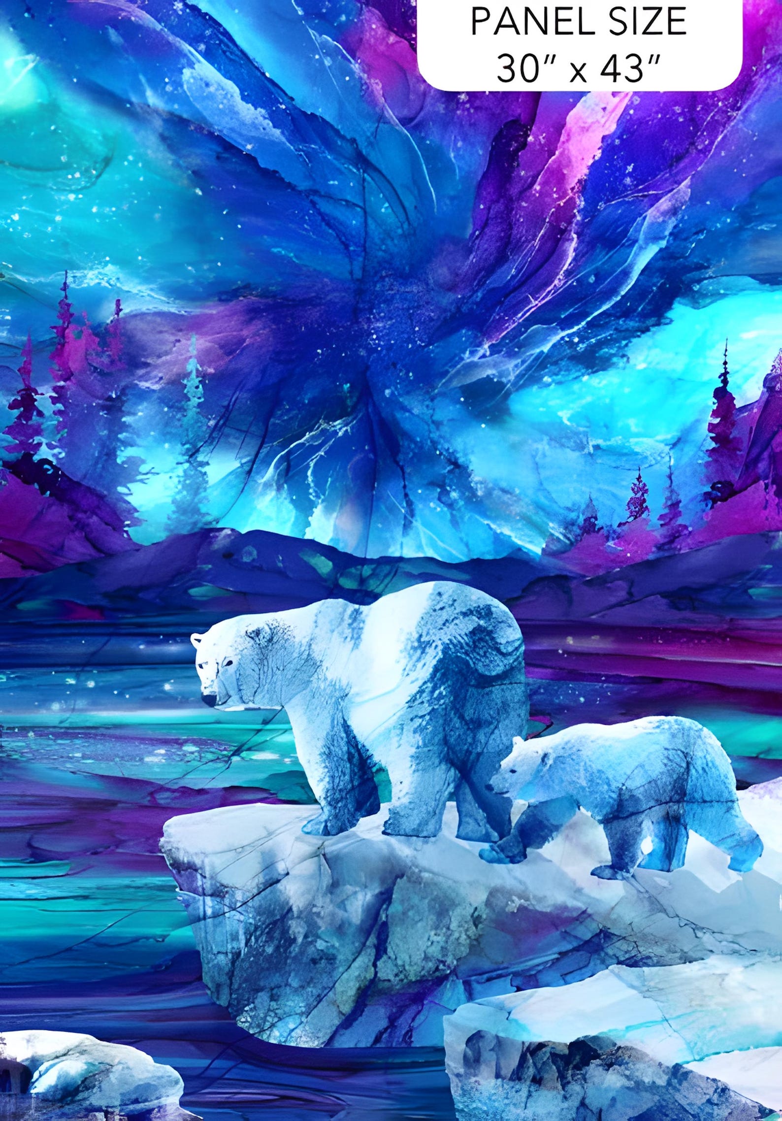 Illuminations Polar Bear Panel by Northcott Fabrics | DP27000-46 ...