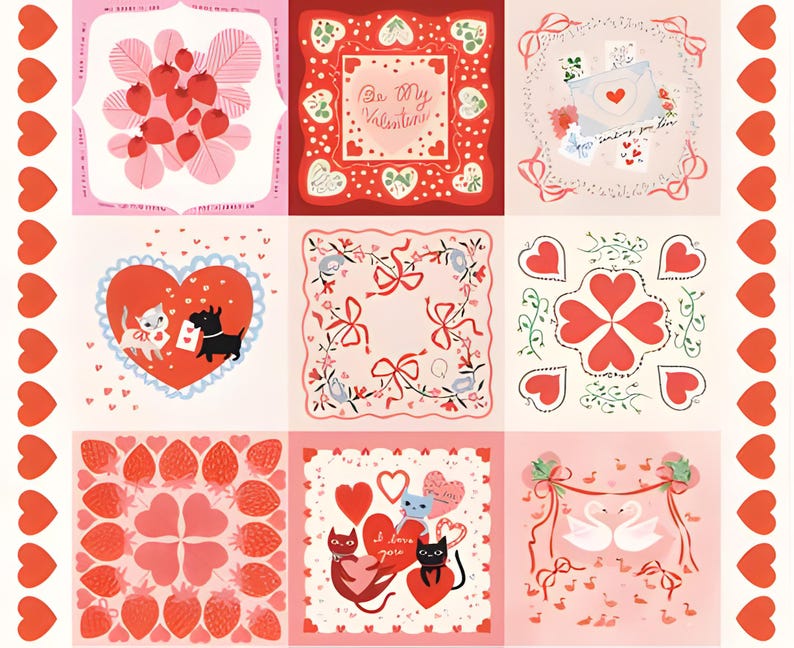 Funny Valentine Charm Pack by Lizzy House for Moda | 42 Assorted 5 ...