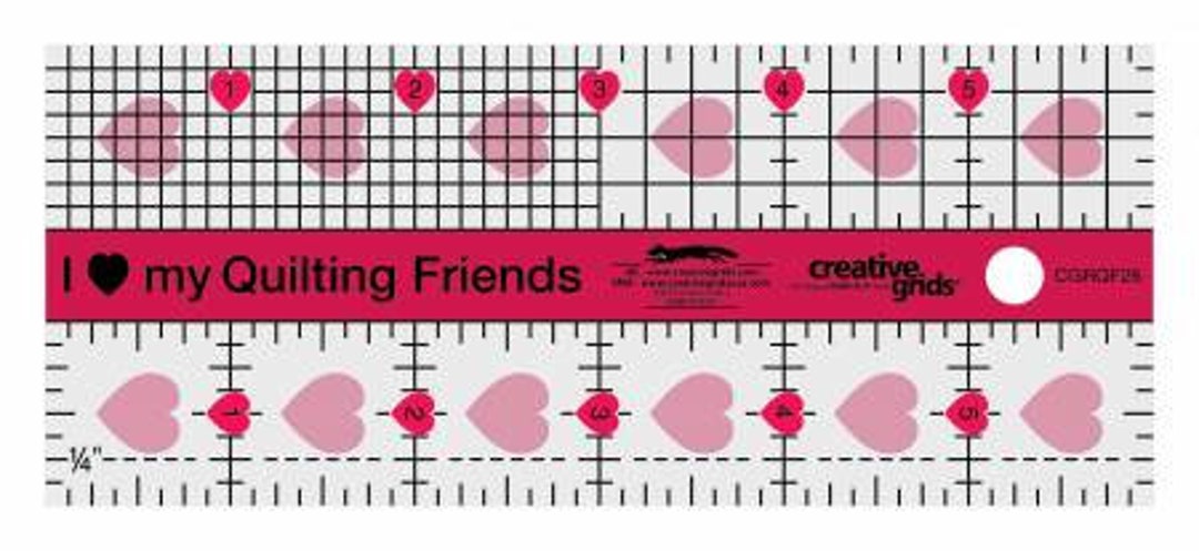 Creative Grids I Love My Quilting Friends Mini Quilt Ruler 2.5" X 6 ...
