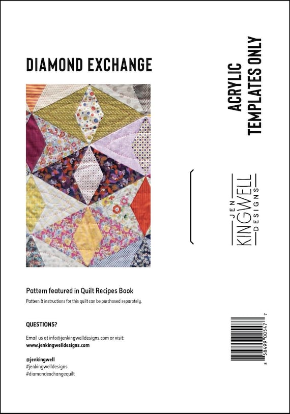 Diamond Exchange Template Set by Jen Kingwell pattern in - Etsy