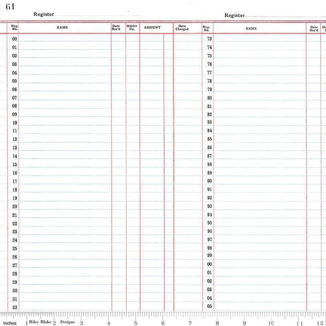Journal Basics Ledger Paper White by J. Wecker Fritsch for Riley Blake ...
