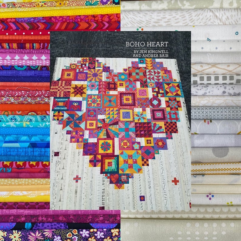 Boho Heart Fabric Kit A Modern Quilter Exclusive Pattern Etsy