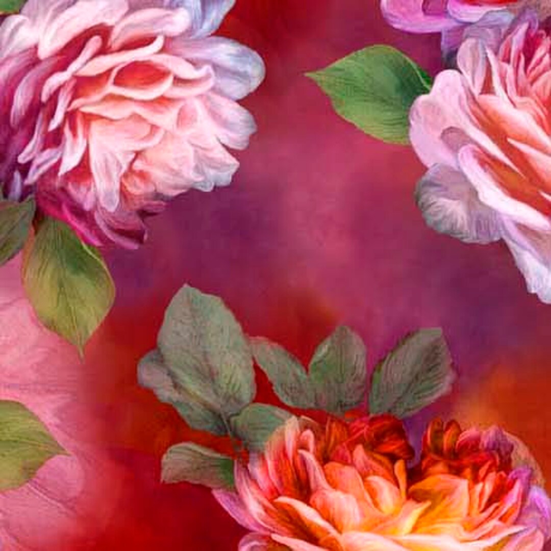 Rose Grace Large Roses 29914-P Priced by the Half Yard - Etsy