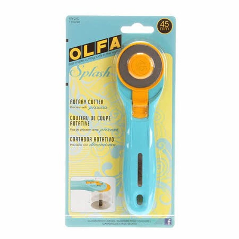 Olfa 45mm Splash Rotary Cutter in Purple, Pink, Navy, or Aqua - Etsy