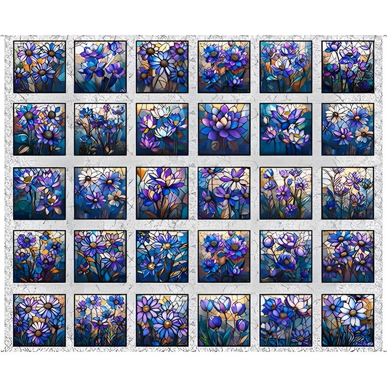 Quilt Panel Mosaic Blooms 31483-K by Morris Creative Group for QT ...