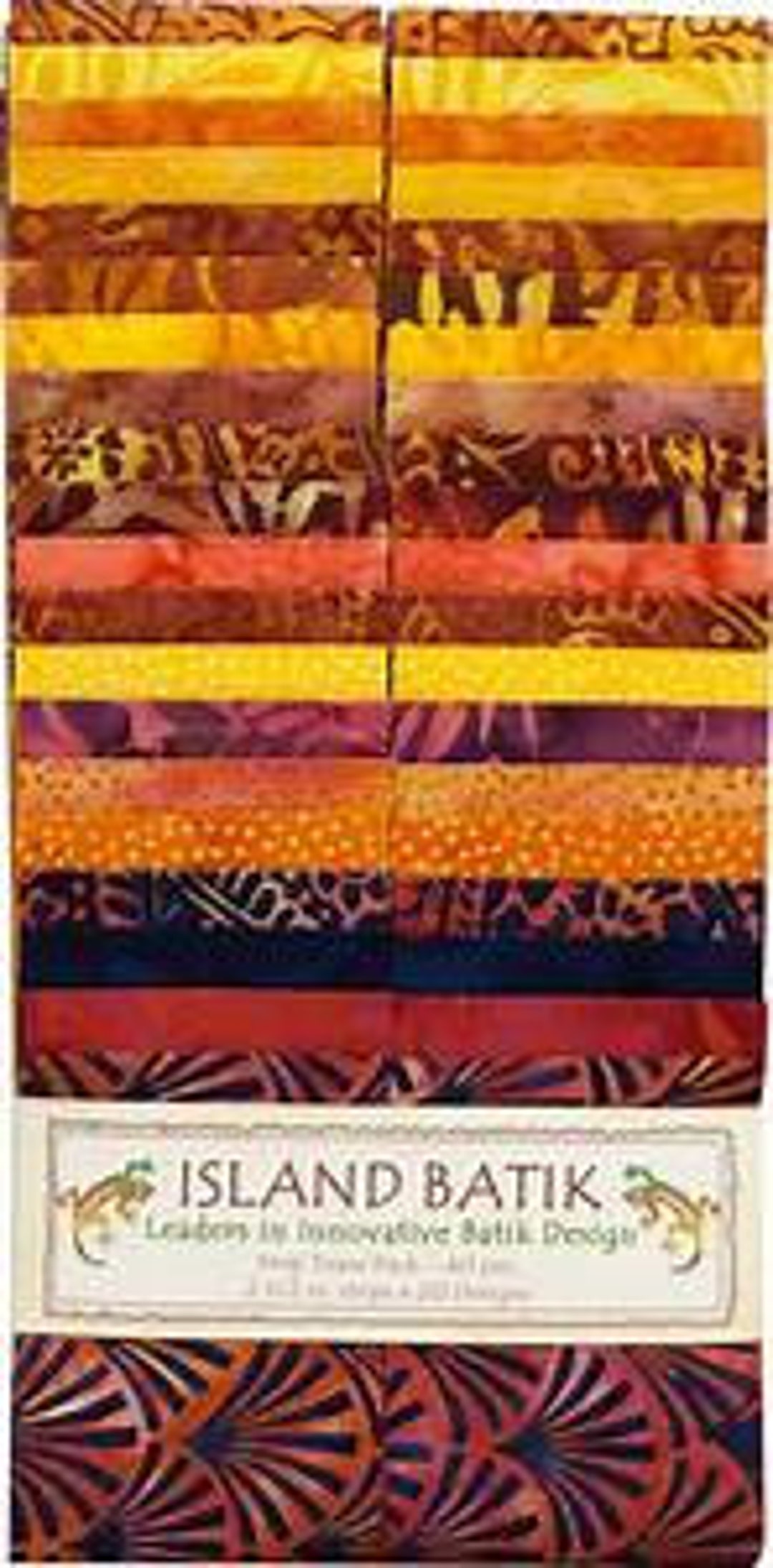 Batik Strip Pack of Farm Fresh Fabrics by Island Batiks 40-2.5" Strips ...