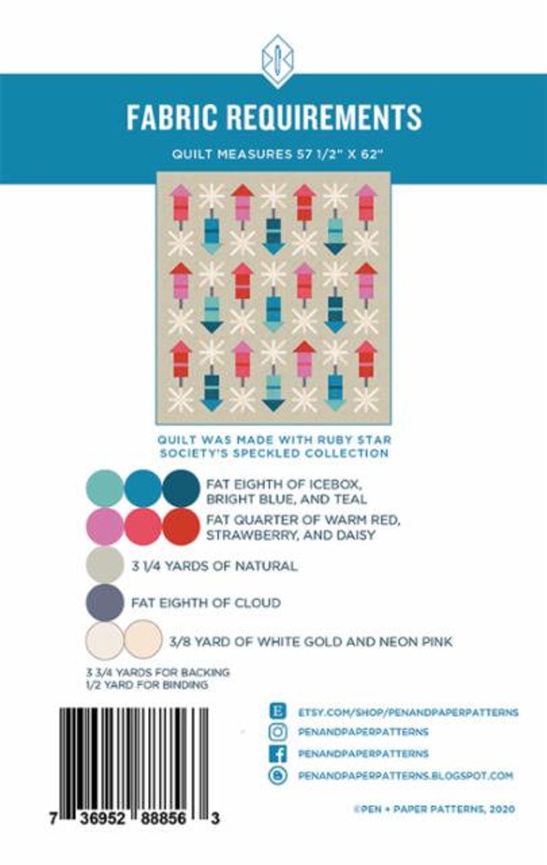 Firecracker Quilt Pattern by Pen and Paper Patterns - Etsy