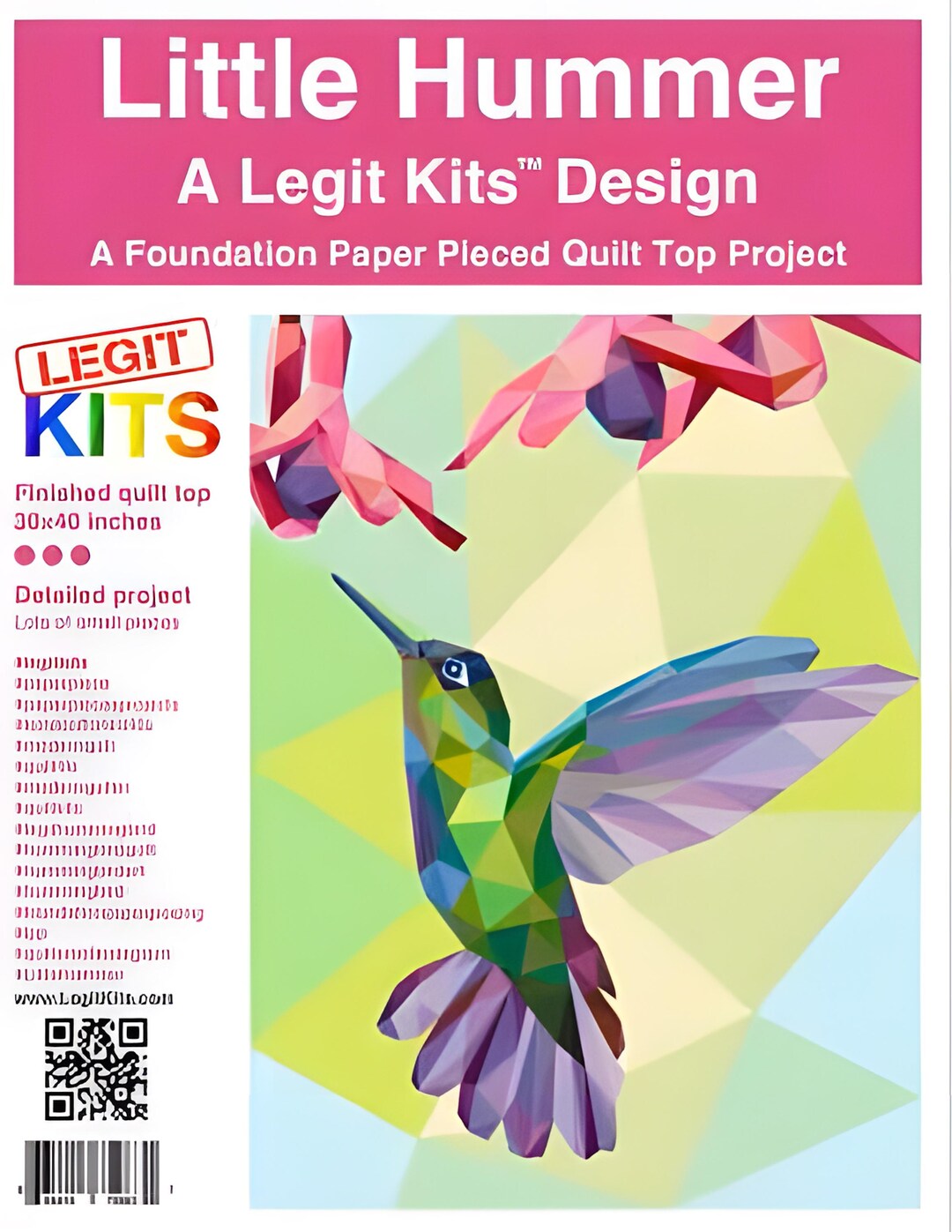 Little Hummer Foundation Paper Pieced Quilt Top Project - Pattern and ...