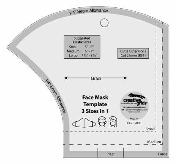 Face Mask Template Ruler by Creative Grids CGRFACE | Etsy