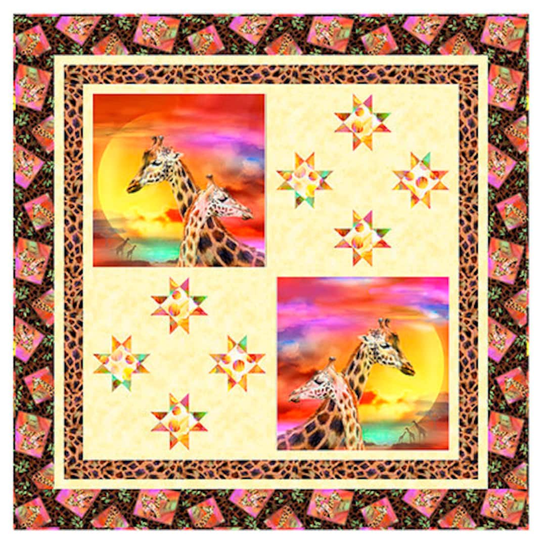 Giraffe Safari Kit 4249A 53" X 53" - Etsy