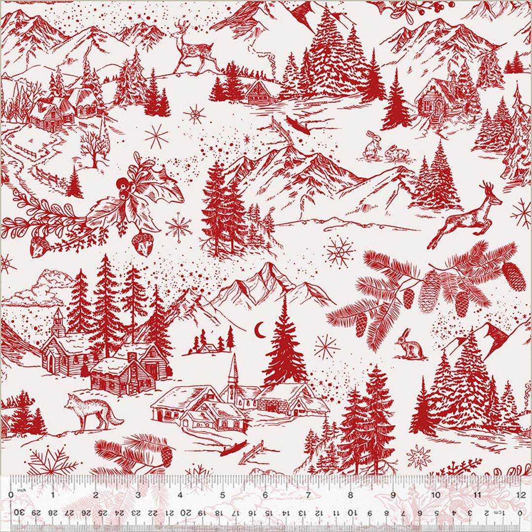 Aspen 54042-2 (mountains, Forest, Winter, Trees) by Windham Fabrics ...
