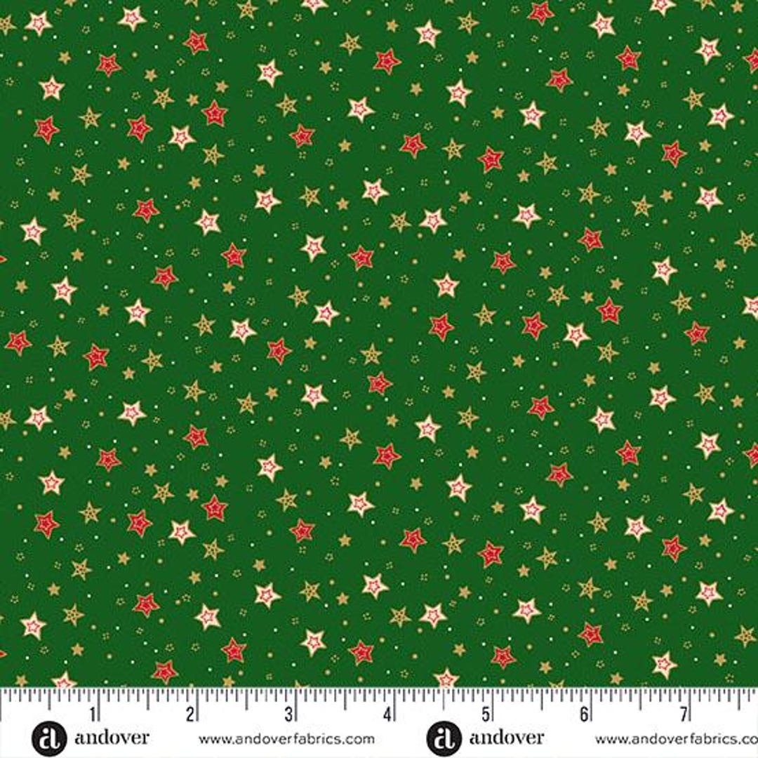 Jolly Saint Nick Green Sparkle MU-125-G | Priced by the Half Yard - Etsy