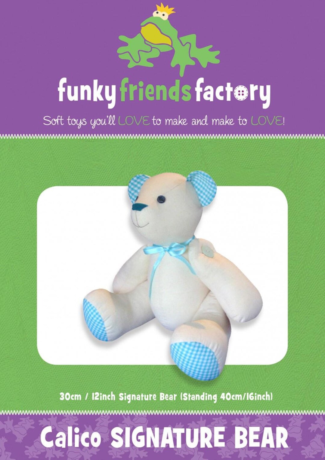 Calico Signature Bear by Funky Friends Factory - {paper Pattern} - Etsy