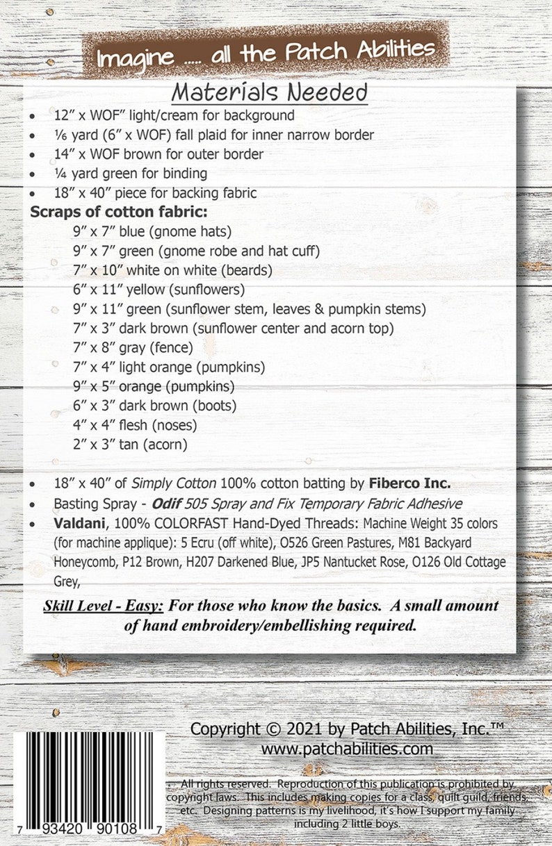 Home With a Fall Gnome Table Runner Pattern by Patch Abilities - Etsy