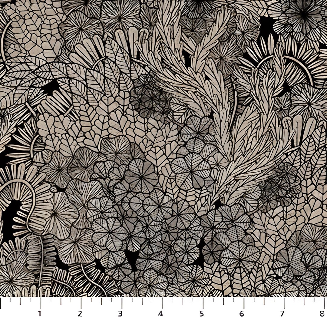 Figo Fabrics Rhythm & Leaves Cotton Linen CL 91040-99 | Priced by the ...