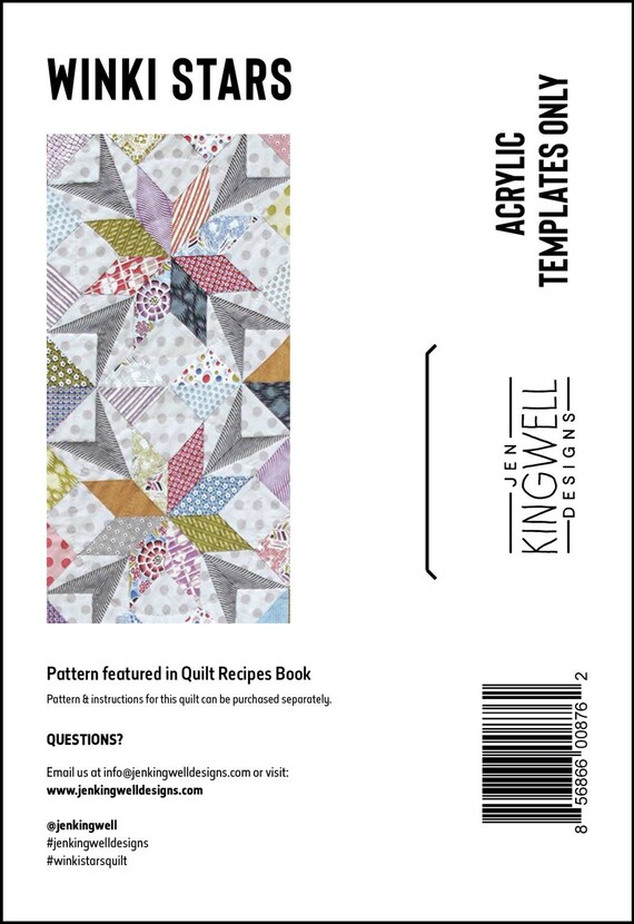 Winki Stars Template Set by Jen Kingwell pattern in Quilt - Etsy