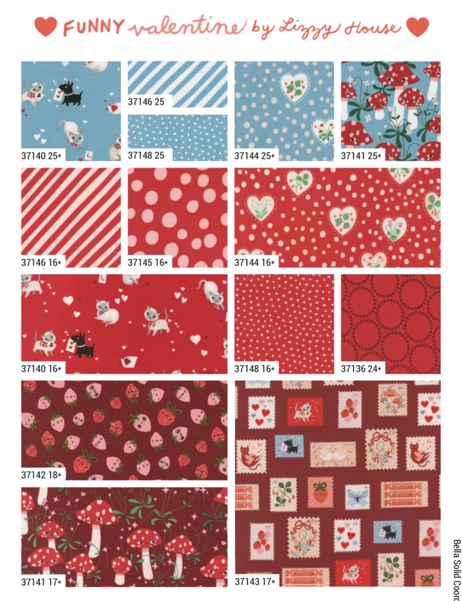 Funny Valentine Charm Pack by Lizzy House for Moda | 42 Assorted 5 ...